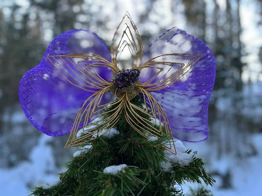Jeweled Star Christmas Tree Topper: Handmade Wire Purple & Gold Jeweled ...