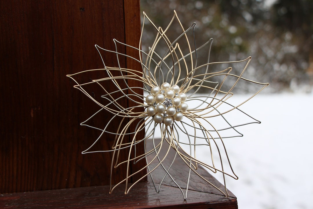 Christmas Tree Topper Silver & Gold ~ Pearl Christmas Tree Topper ...