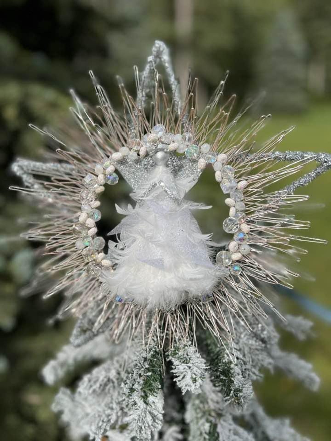 Angel Tree Topper Star Tree Topper Silver Christmas Tree Topper Angel ...