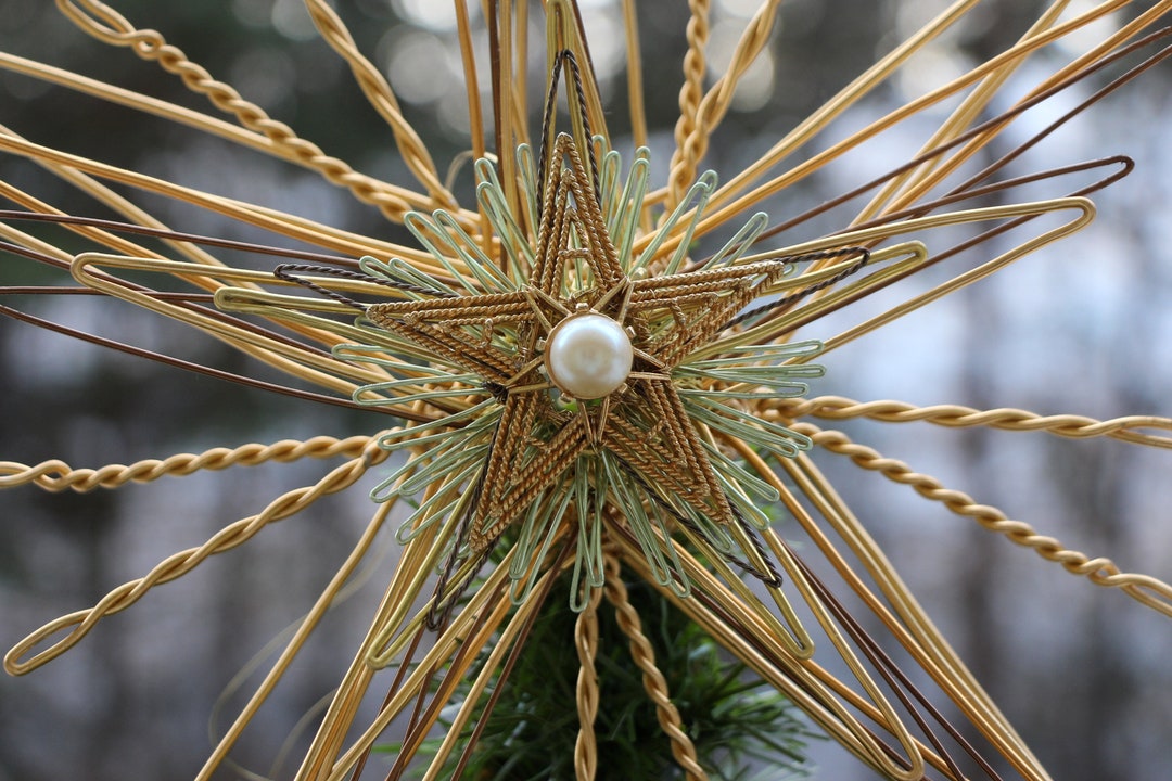 Beautiful Gold Christmas Tree Topper Star Elegant Beaded Tree - Etsy