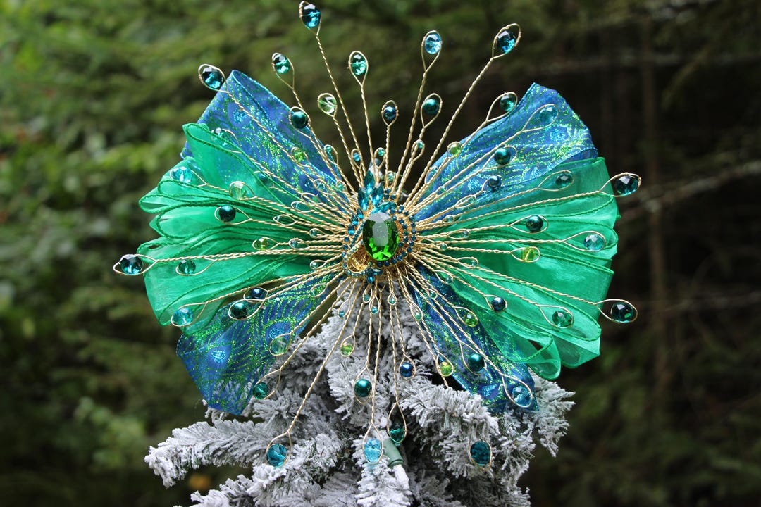 Tree Topper Star Snowflake Tree Topper Jeweled Christmas Tree Topper ...