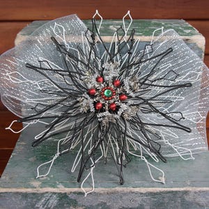 Large Tree Topper Snowflake Tree Topper Star Red Silver & Black ...