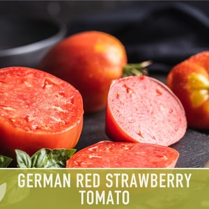 German Red Strawberry Tomato Seeds - Heirloom, Oxheart Tomato, German ...