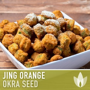 Jing Orange Okra Seeds - Heirloom Seeds, Asian Seeds, Chinese Okra ...