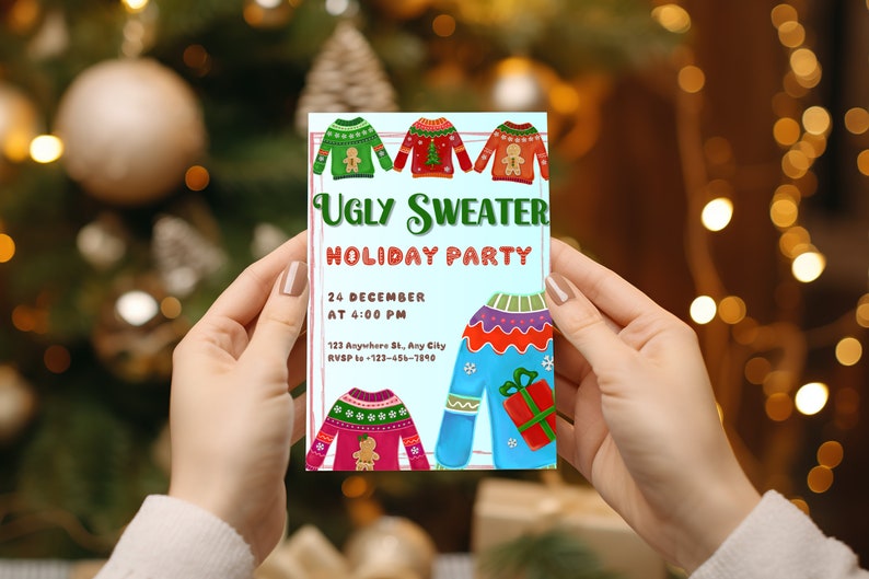Christmas Party Invite | Ugly Sweater Invite | Holiday Party Invite ...
