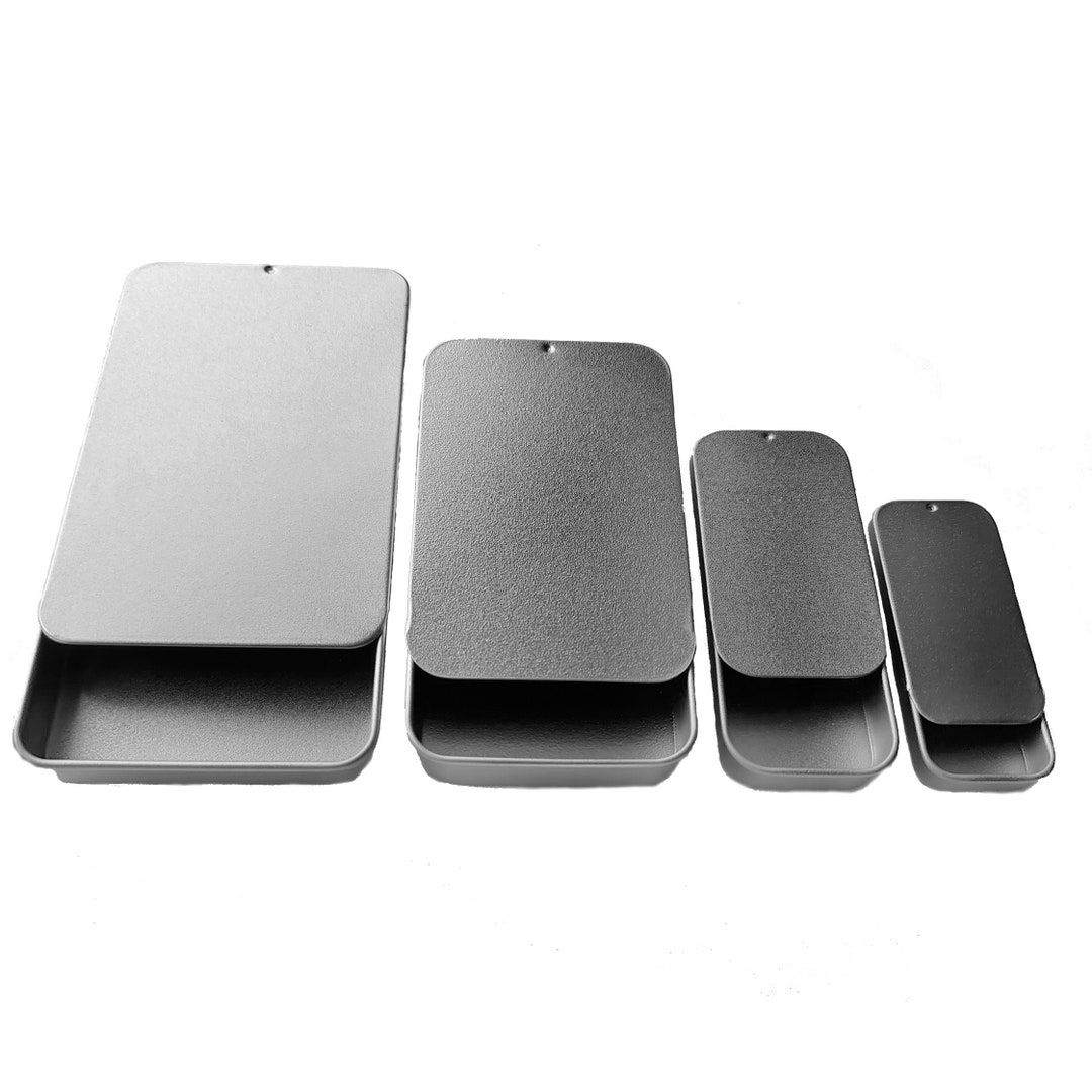 Set of 4 X Rectangular Tin With Sliding Lid 10ml/20ml/40ml/50ml - Balm ...