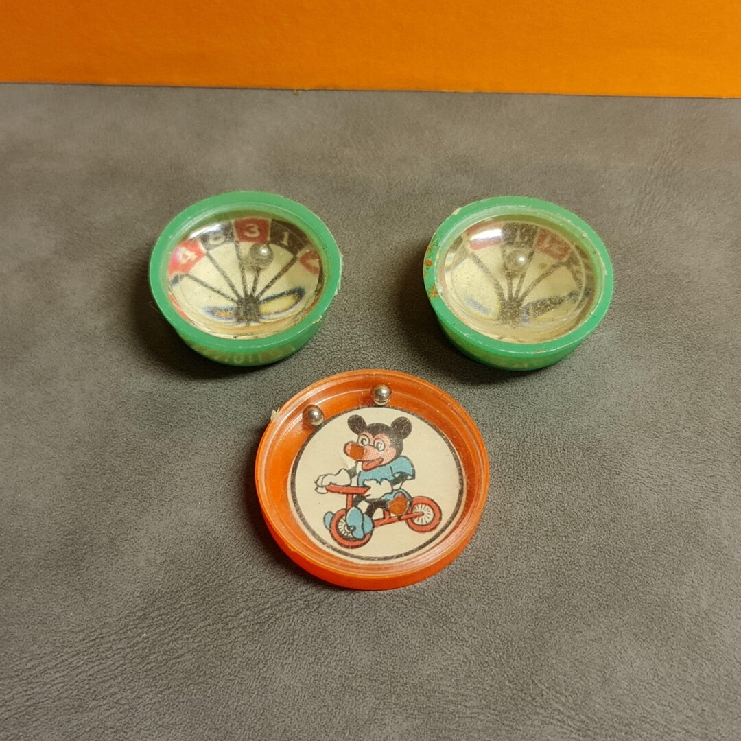 3 X Vintage Mini Ball Bearing Games - Roulette Wheels - Tiny Dexterity ...
