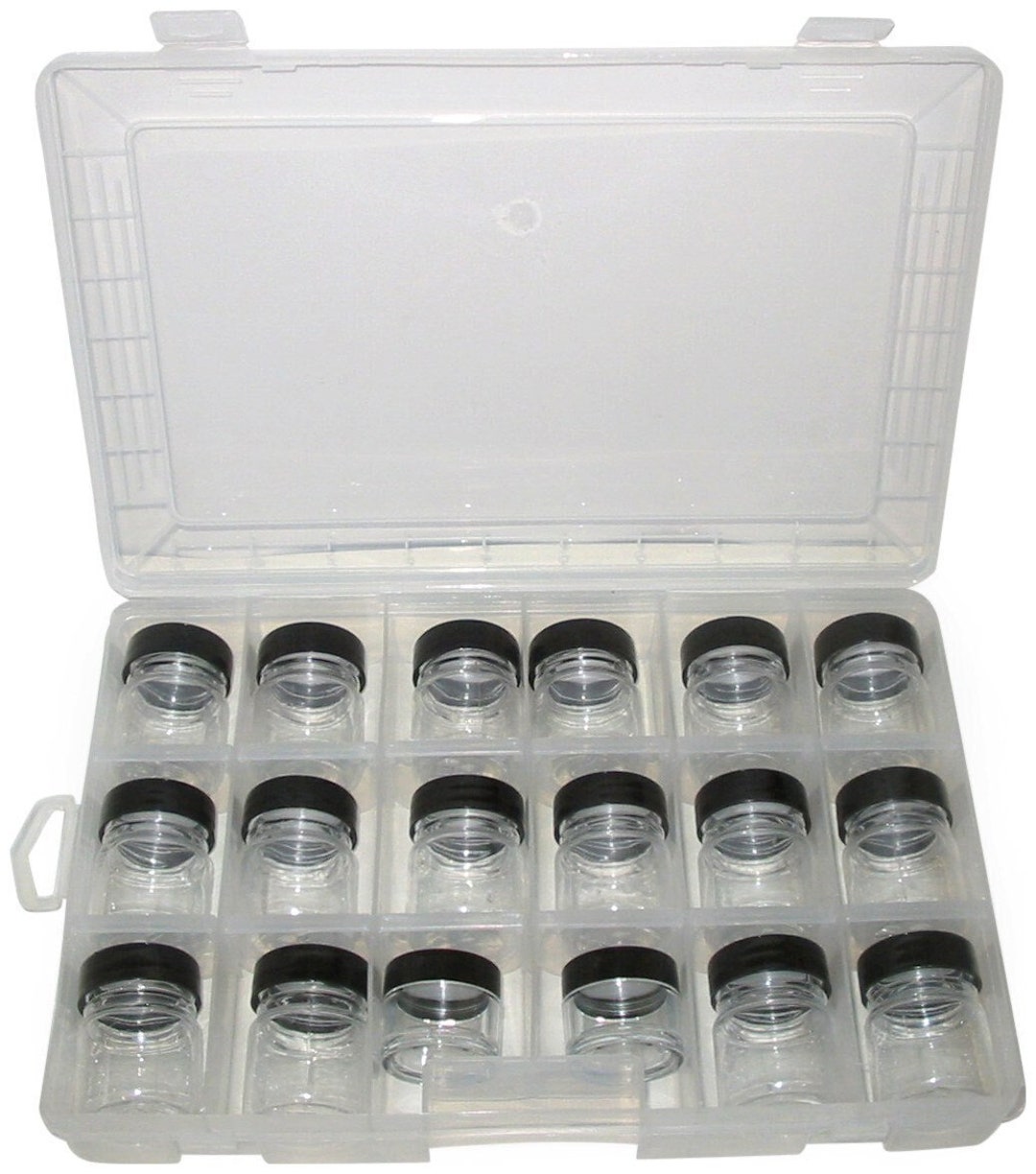 Craft Organiser Case With 18 X Jars Beads/samples/gems/component ...