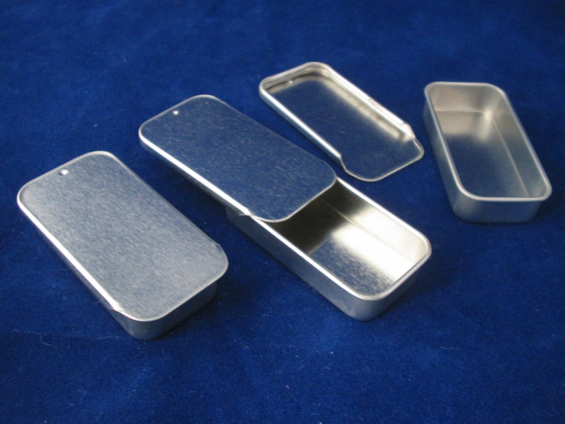 3 X Mini 10ml Pocket Storage Tins Sliding Lid - Craft Cases - Lip Balm ...