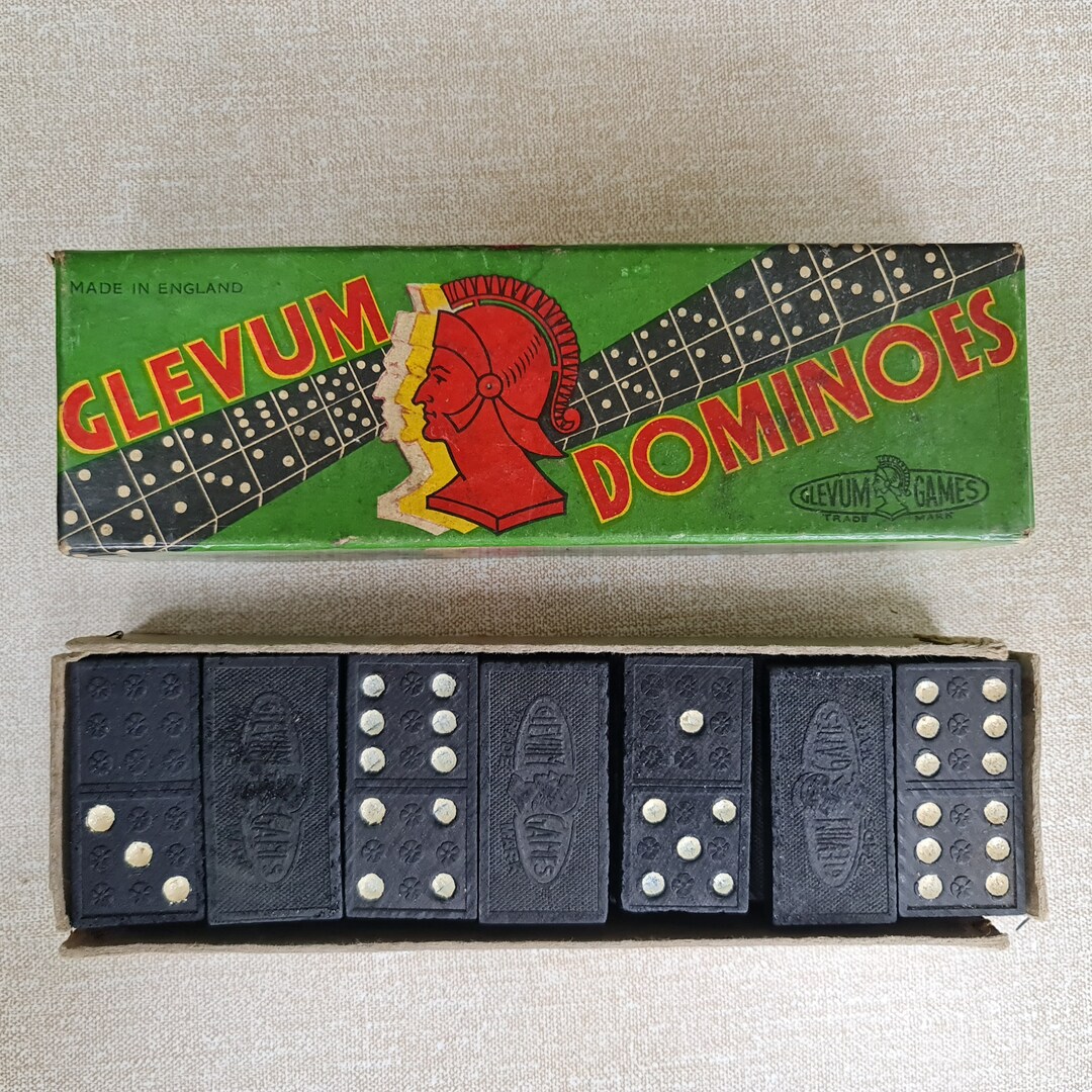 Vintage Glevum Games Dominoes Double Six Boxed Set of 28 - Etsy