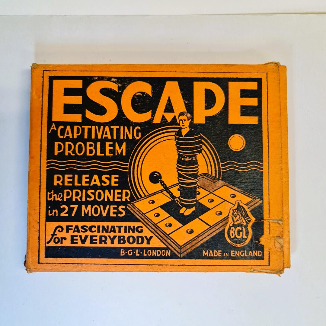 Vintage Escape Wooden Sliding Tile Puzzle Game B.G.L. England Boxed ...