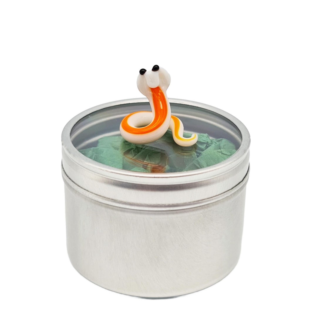 Mini Glass Snake in Gift Tin - Cute Little Handmade Glass Animal ...