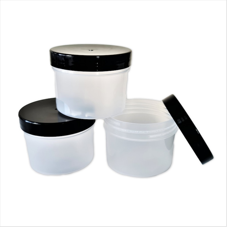 10 X 150ml Plastic Jars - Screw Lid - Art/craft/slime/beads/clay/putty ...