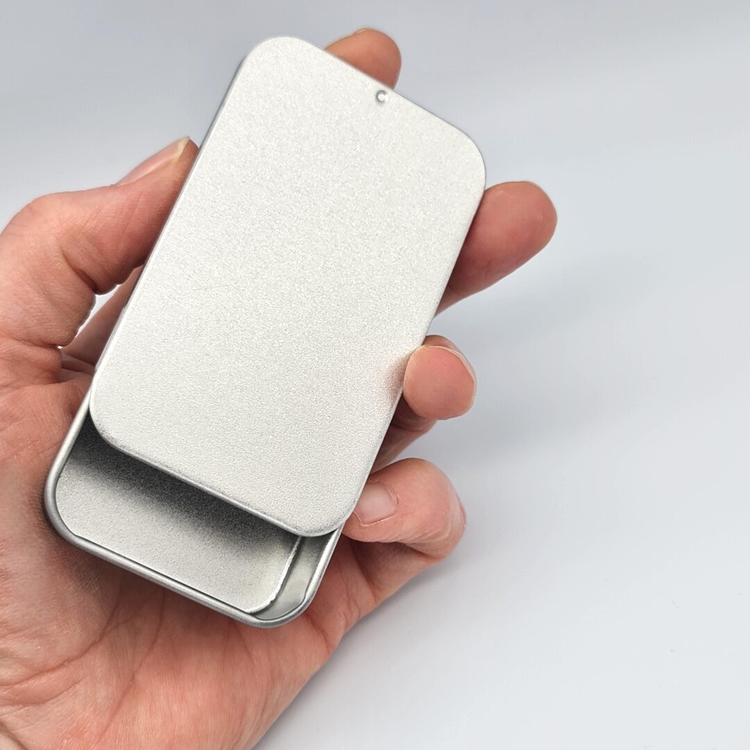 2 X Small Rectangular Tin 35ml Sliding Lid - Mints/pills/travel ...