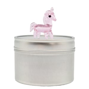 Mini Glass Unicorn in Gift Tin - Cute Little Handmade Pink Glass Animal ...