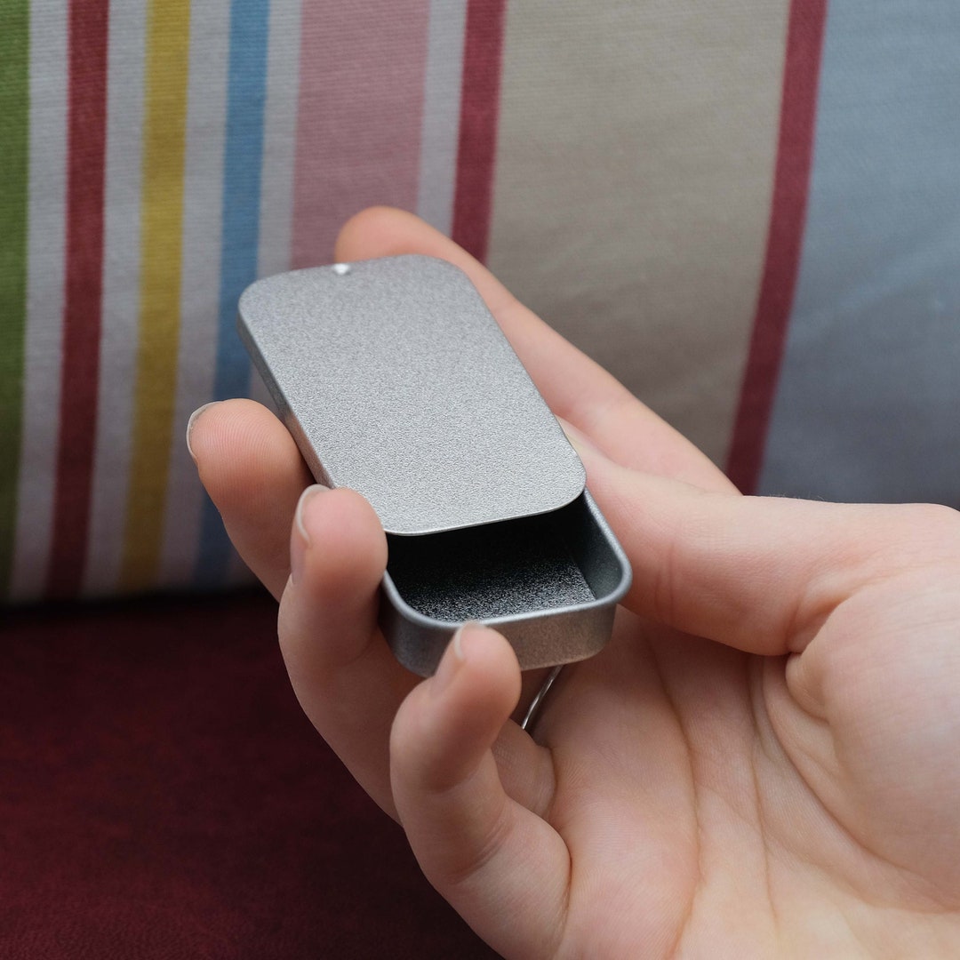 Small 20ml Rectangular Tin With Sliding Lid Silver - Lip Balm/favour ...