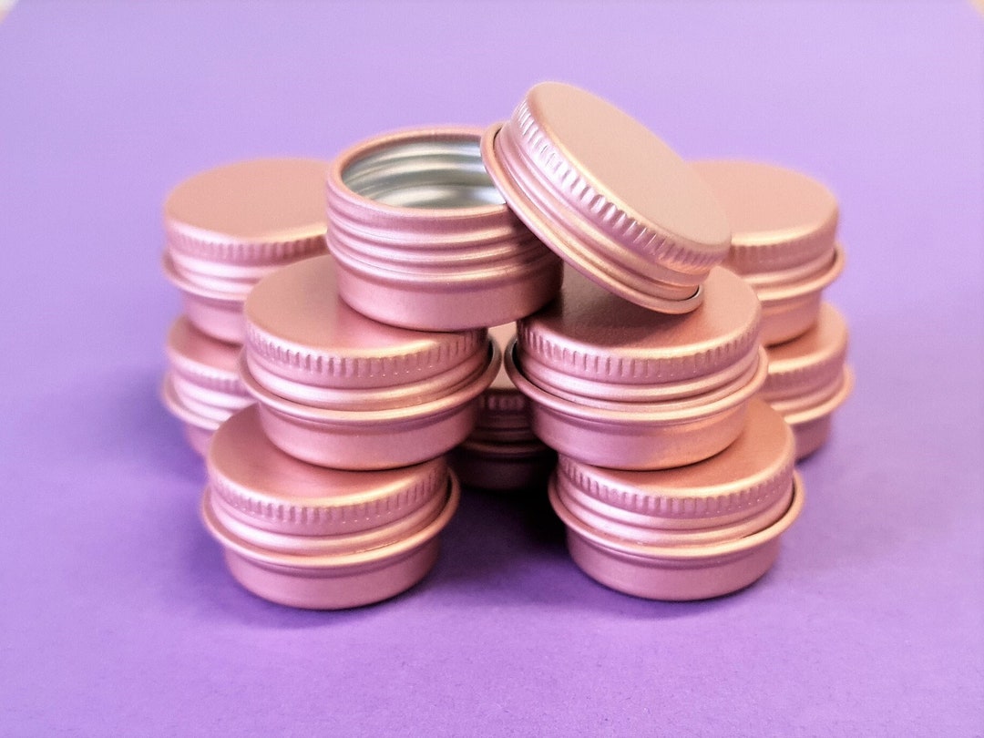 Mini 5ml Rose Gold Aluminium Tin - Screw Lid - 10/20/50/100 Pack - Lip ...