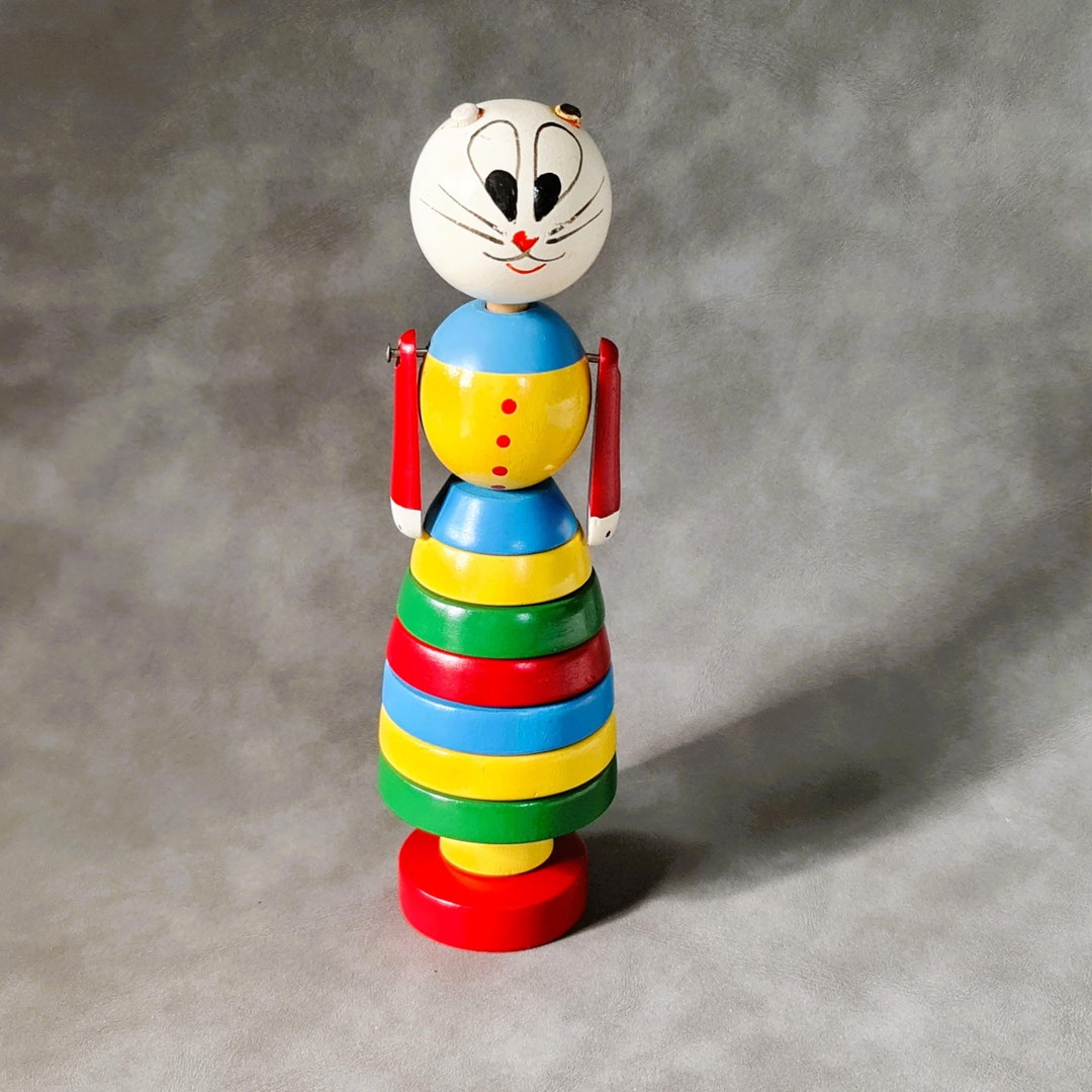 Vintage Brio Bunny Stacking Toy - Collectible Wooden Rabbit Stacker Toy ...