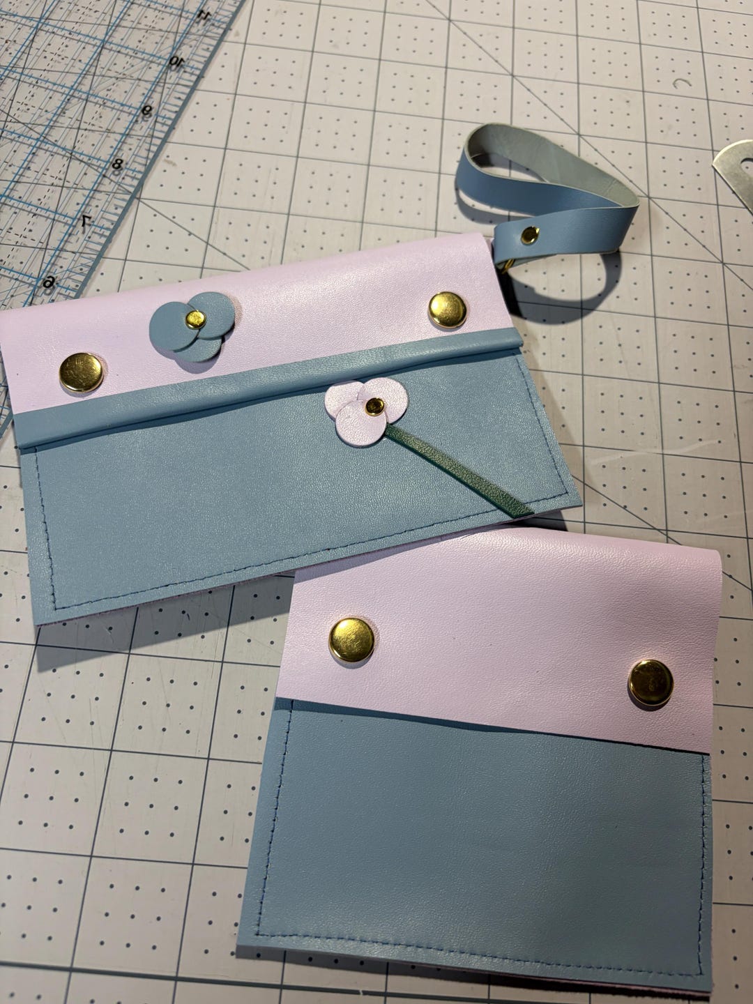 Pastiche, Pastel and Pretty Italian Leather Coin/wristlet Set - Etsy
