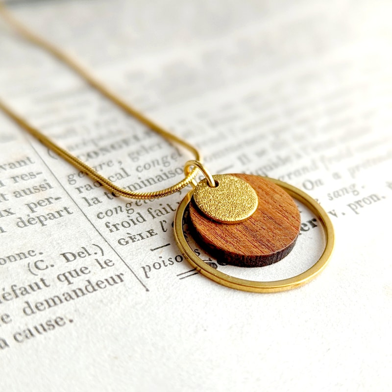 Round Wood Pendant - Etsy
