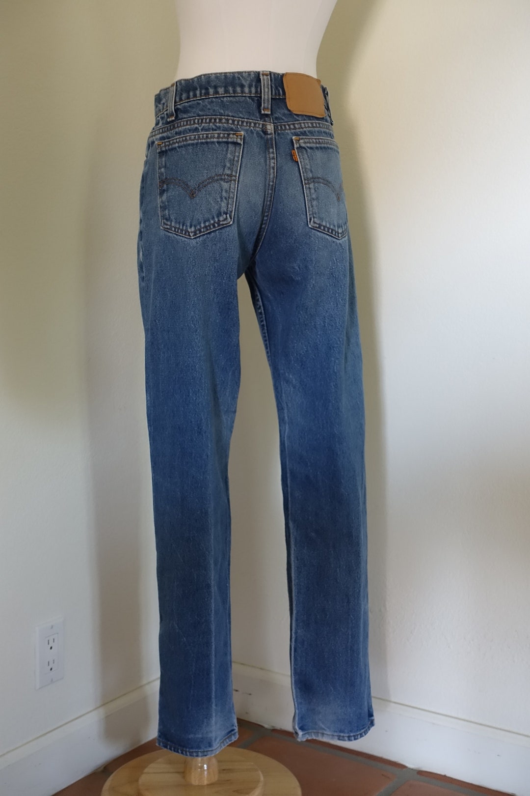VTG 505 Levis 30W X 32L, 80's Denim, Straight Leg Jeans, Medium Wash, Orange Tab - Etsy