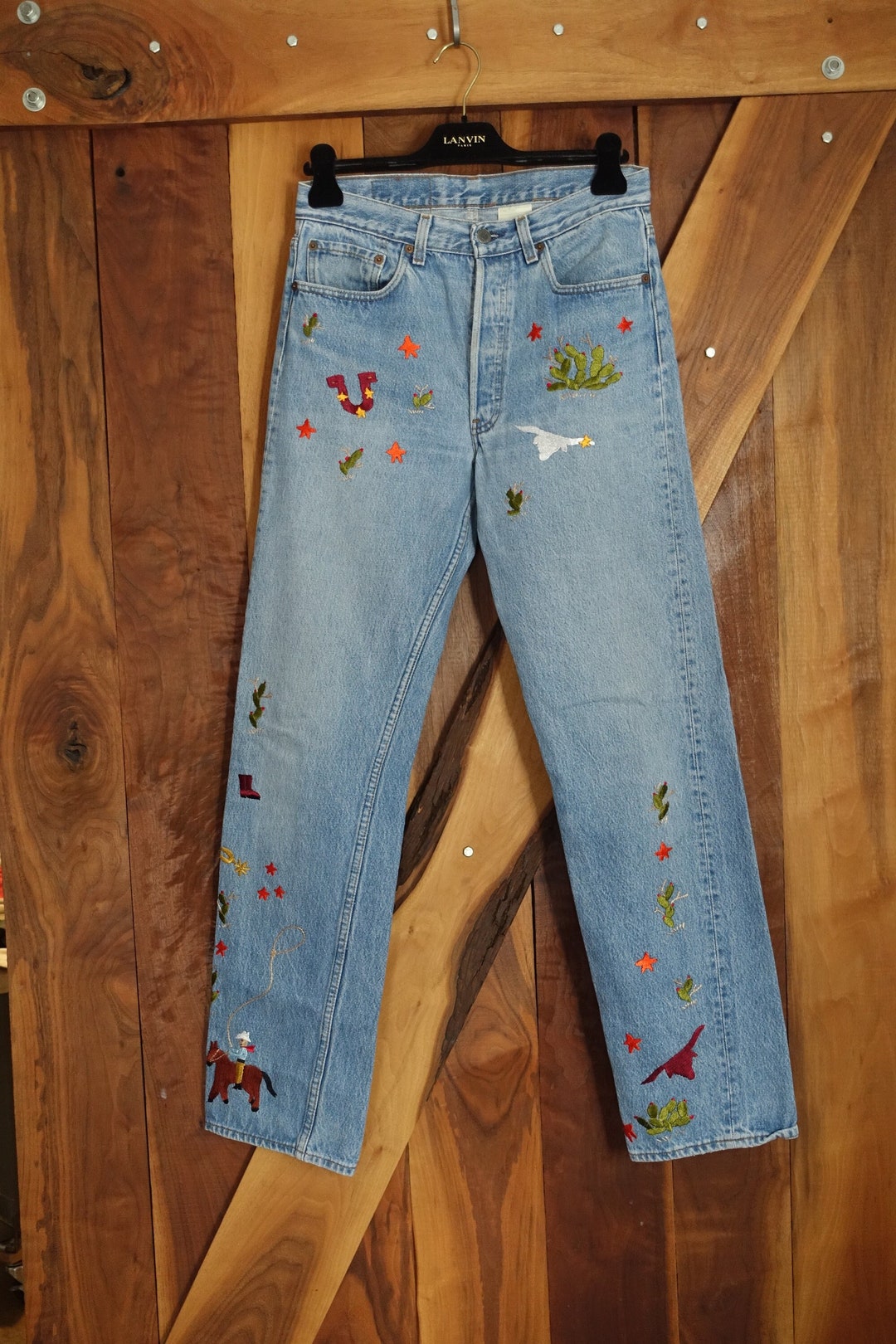 VTG 501 LEVIS 30W X 32L , Western, Folk, Embroidery, Honky Tonk - Etsy