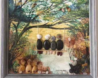 Pebble Art on Swing - Etsy