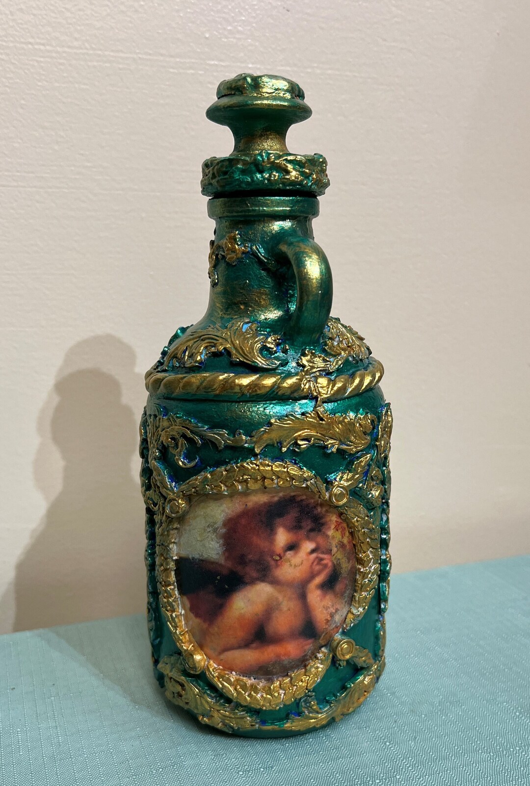 ANGEL BOTTLE Decorative Glass Bottle, Hand-decorated Bottle, Gift for ...