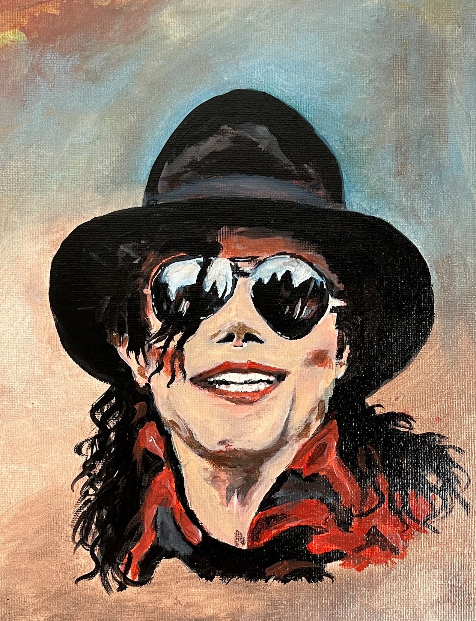 MICHAEL JACKSON Handmade Acrylic Painting 11"x14", Framed - Etsy