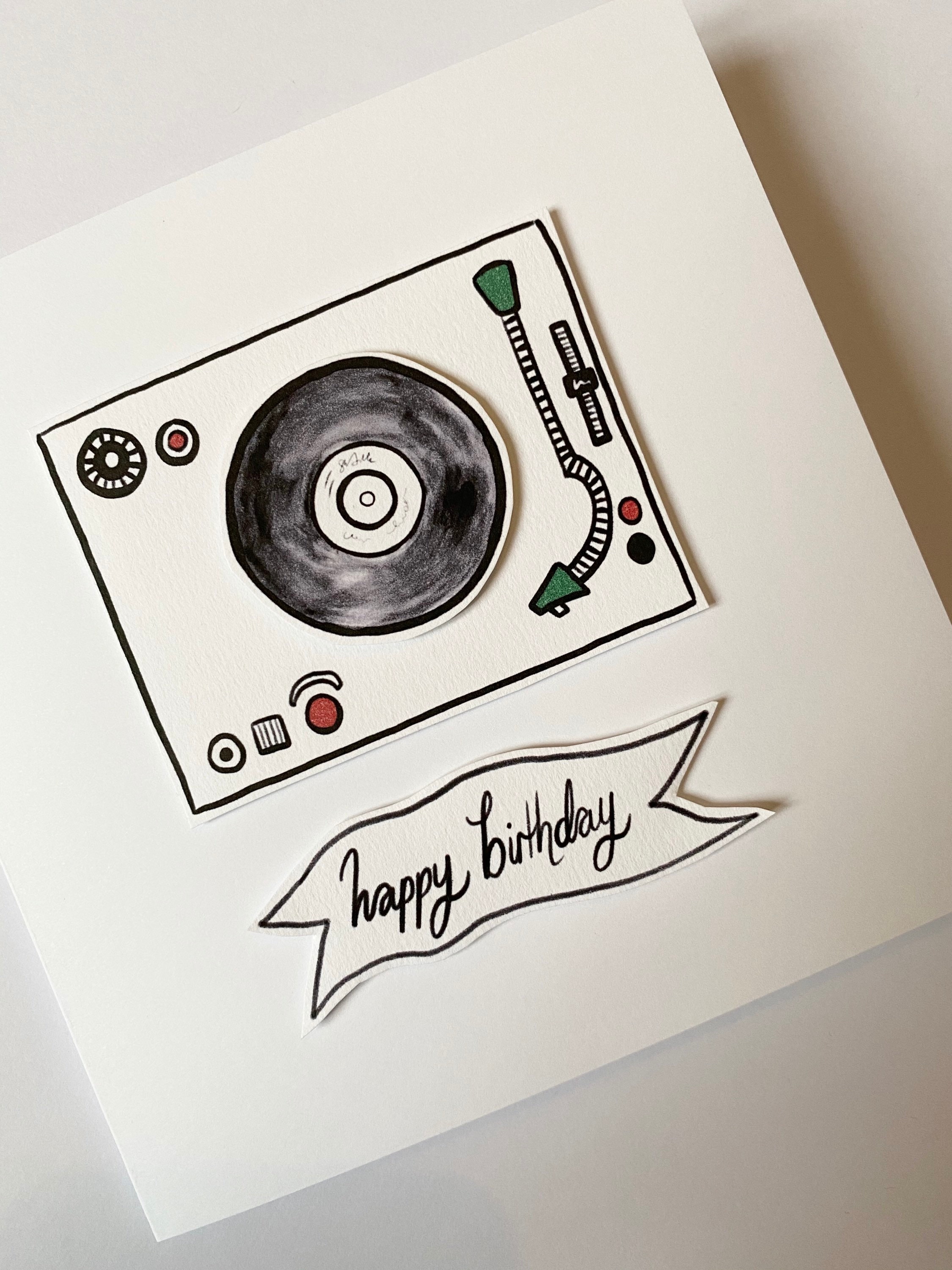 Birthday Record Player Card DJ Card music Lover Gifts | Etsy UK
