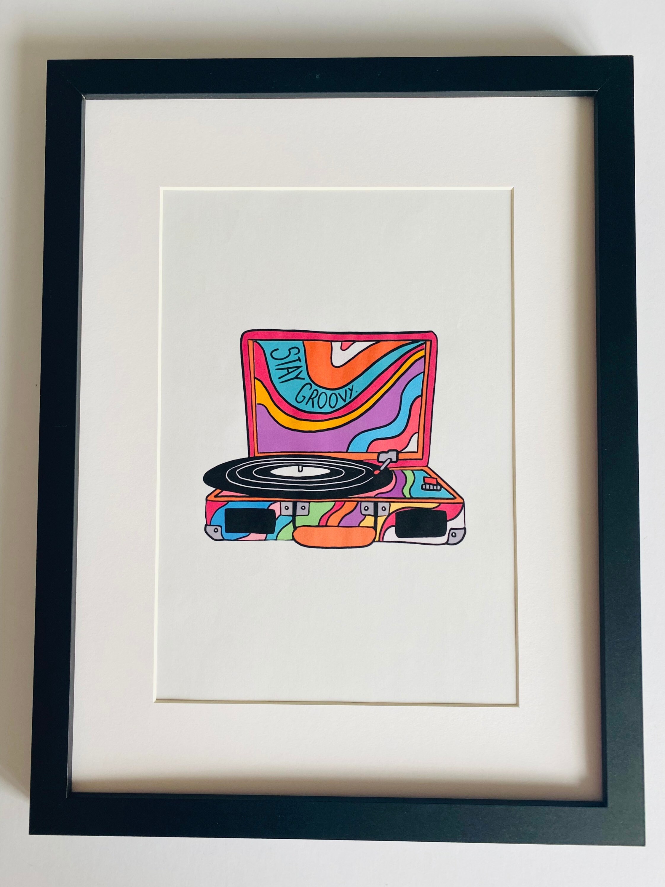 Stay Groovy Vinyl Record Print Retro Style Bright Funky | Etsy