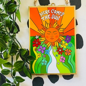 The Beatles Here Comes the Sun Art Print | Retro Wall Art | Lyrics ...
