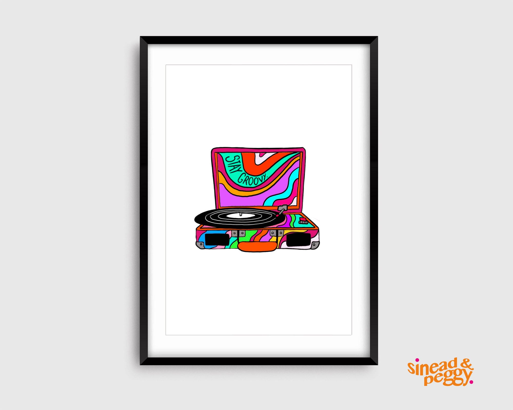 Stay Groovy Vinyl Record Print Retro Style Bright Funky - Etsy UK