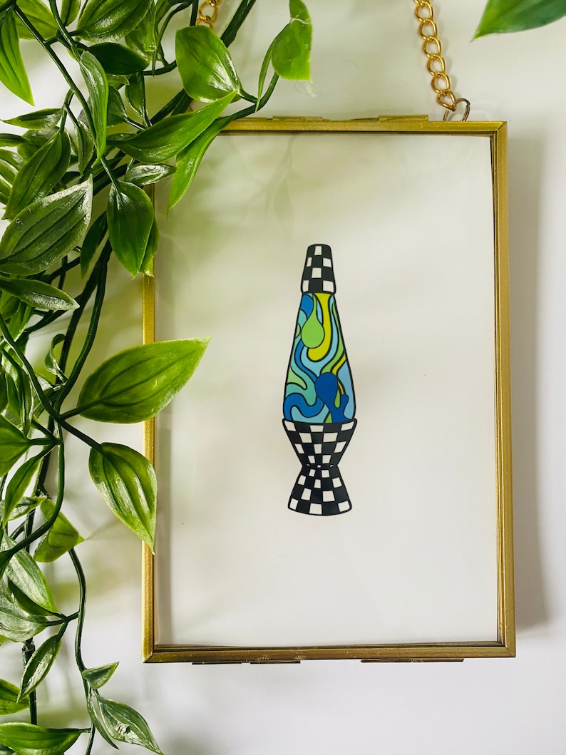 Trippy Checkerboard Lava Lamp Art Print Punk Pop Art Skater | Etsy Canada