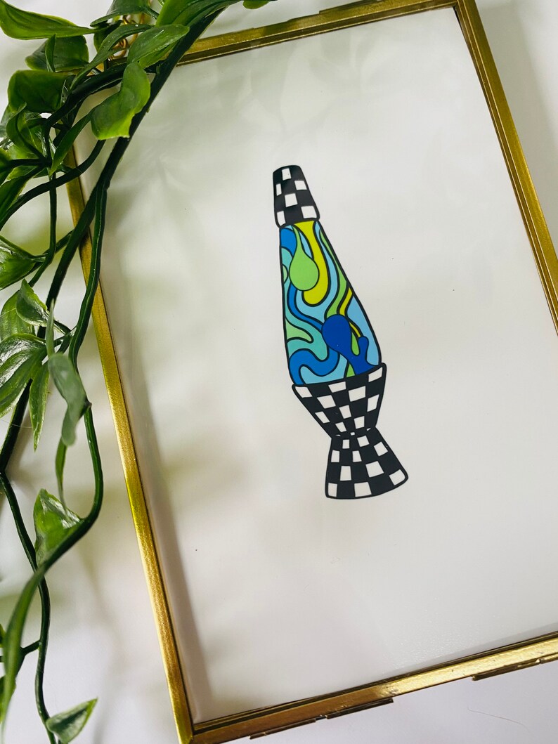 Trippy Checkerboard Lava Lamp Art Print Punk Pop Art Skater | Etsy Canada