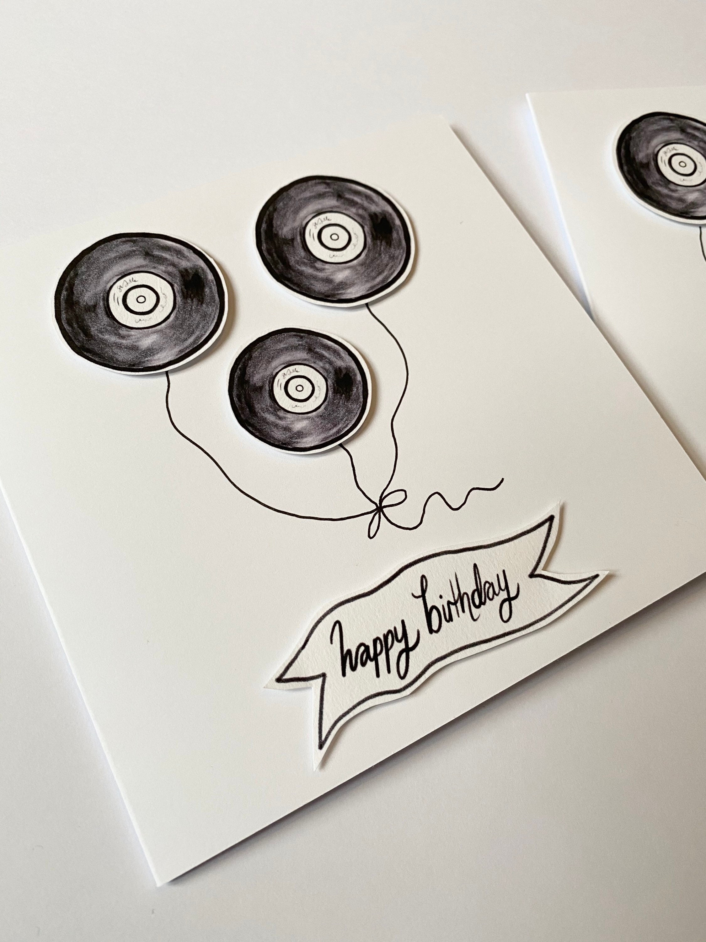 Vinyl Record Birthday Card Music Lover Card DJ Card | Etsy