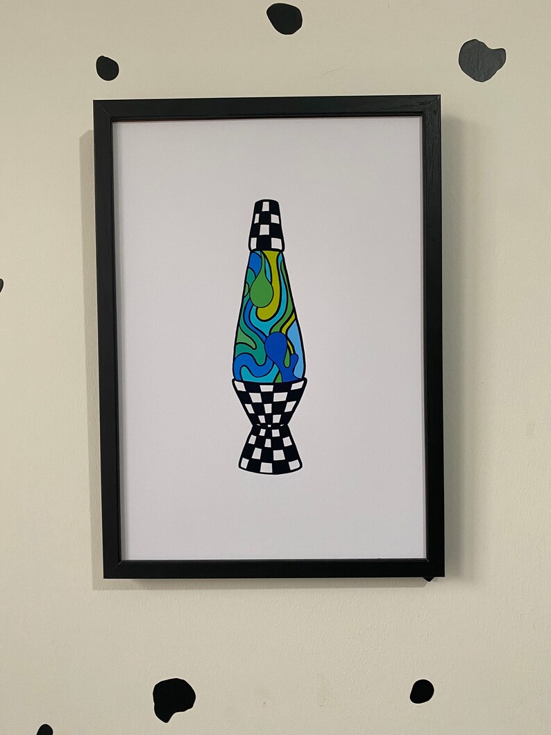 Trippy Checkerboard Lava Lamp Art Print Punk Pop Art Skater | Etsy Canada