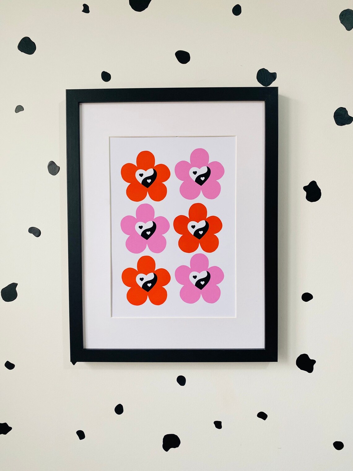 Retro Bright Flower Power Art Print, Colourful, Vintage, Hippie, Retro ...