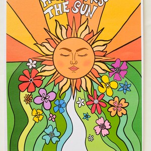 The Beatles Here Comes The Sun Art Print Retro Wall Art | Etsy