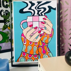 Colourful Coffee Print, Coffee Bar Decor, Coffee Lover Gift, Kitchen ...