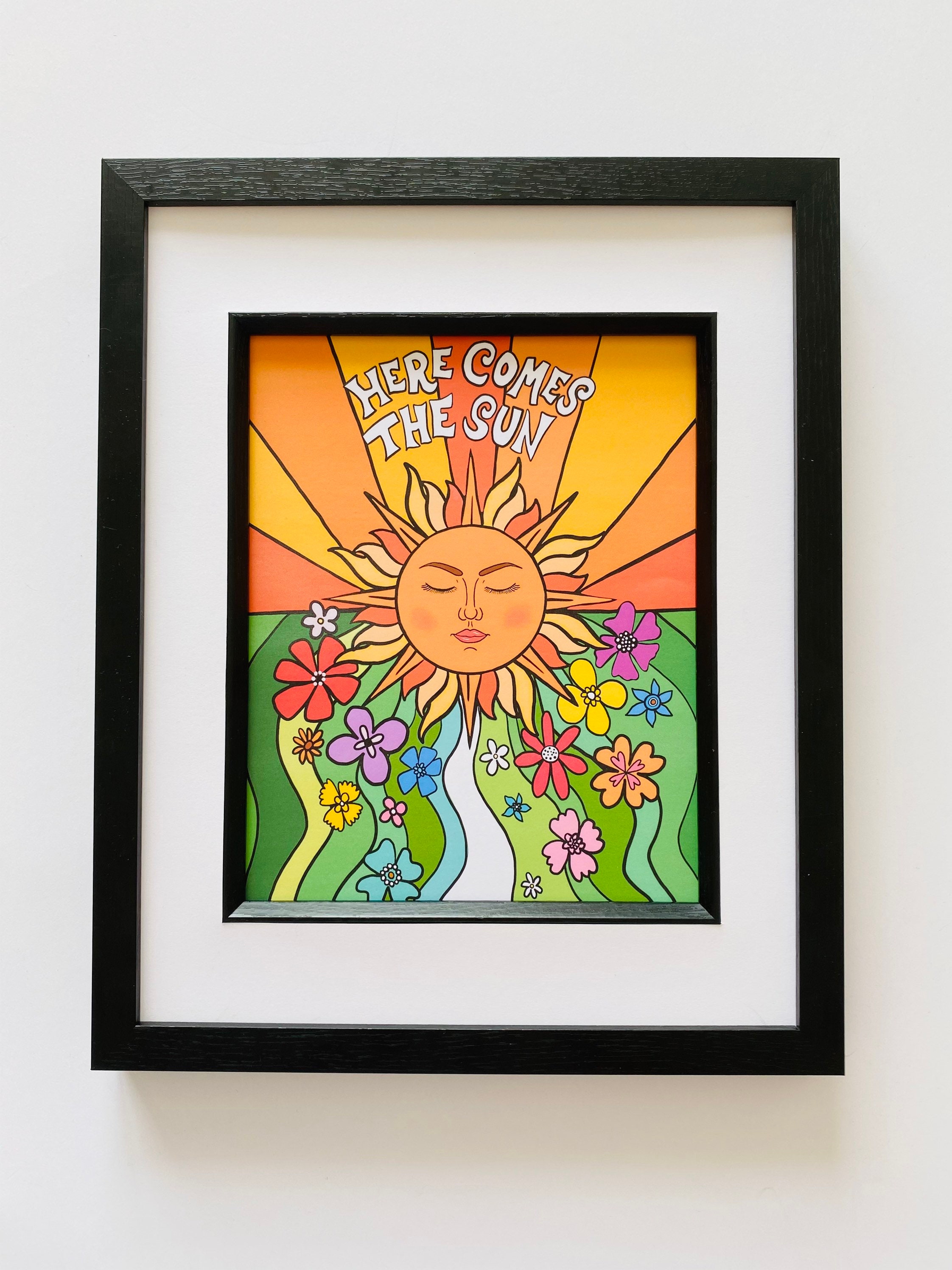 The Beatles Here Comes The Sun Art Print Retro Wall Art | Etsy