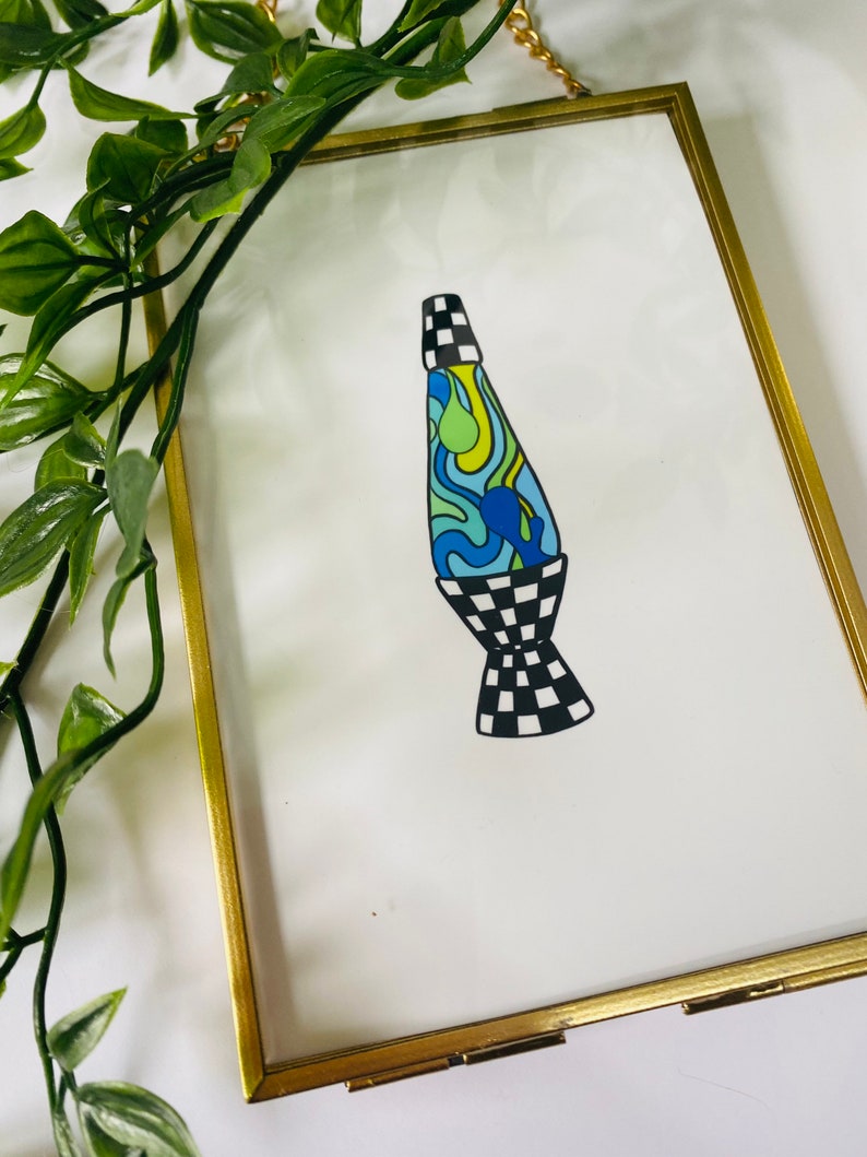Trippy Checkerboard Lava Lamp Art Print Punk Pop Art Skater | Etsy Canada