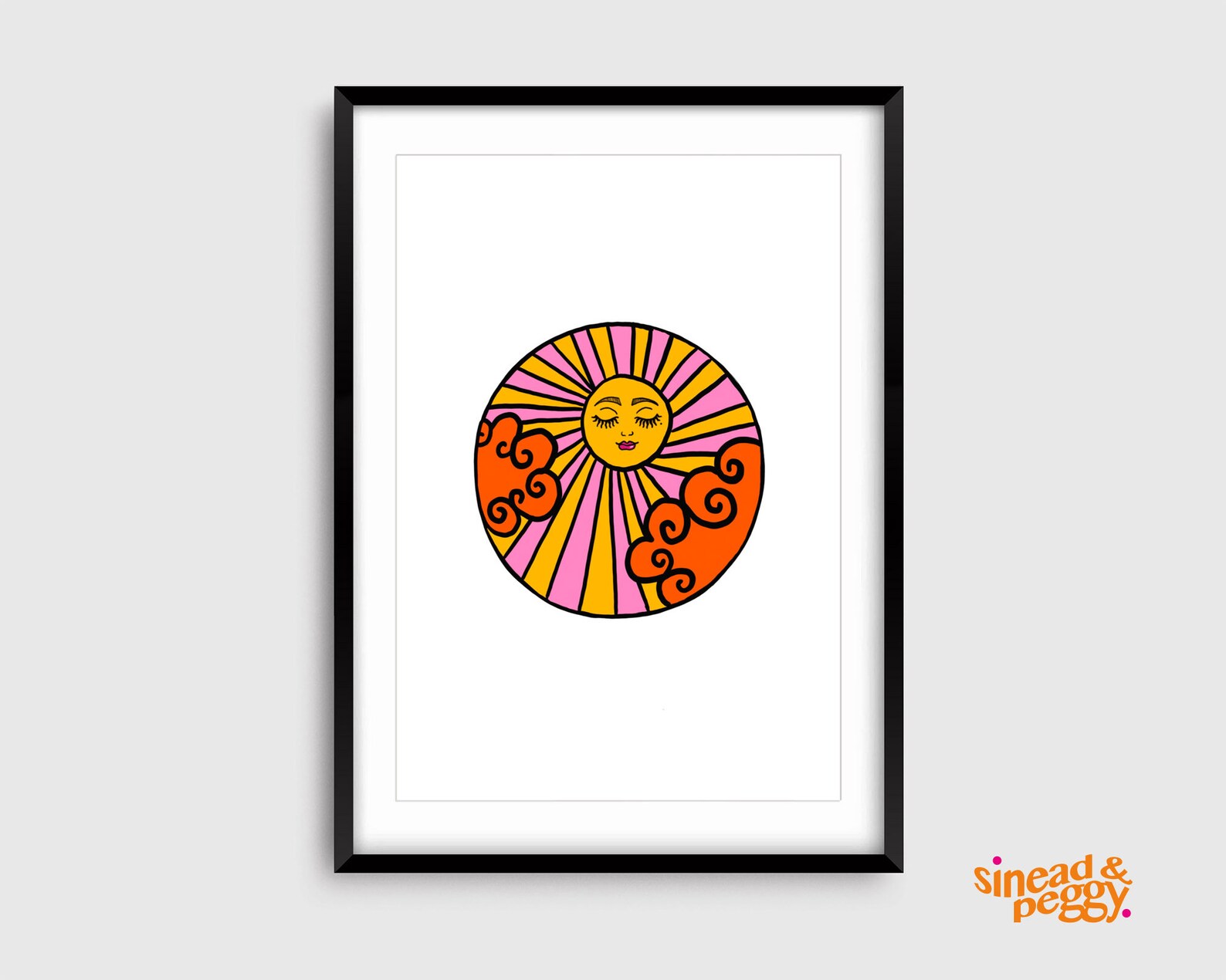 Boho Retro Sun Wall Art | Bright Prints | Sun Wall Art | Retro Decor ...