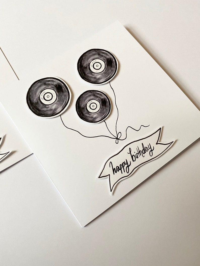Vinyl Record Birthday Card Music Lover Card DJ Card | Etsy