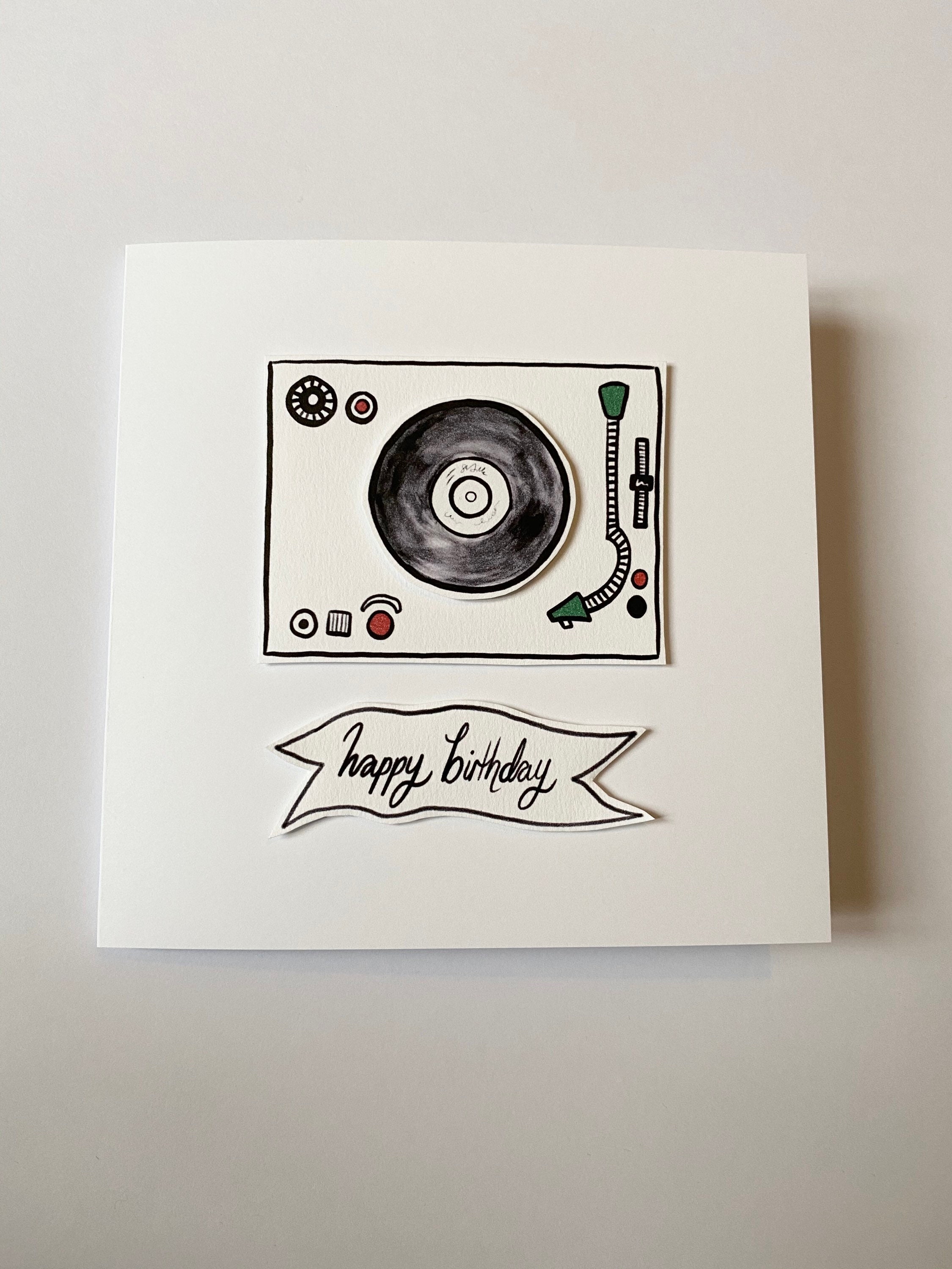 Birthday Record Player Card DJ Card music Lover Gifts - Etsy UK