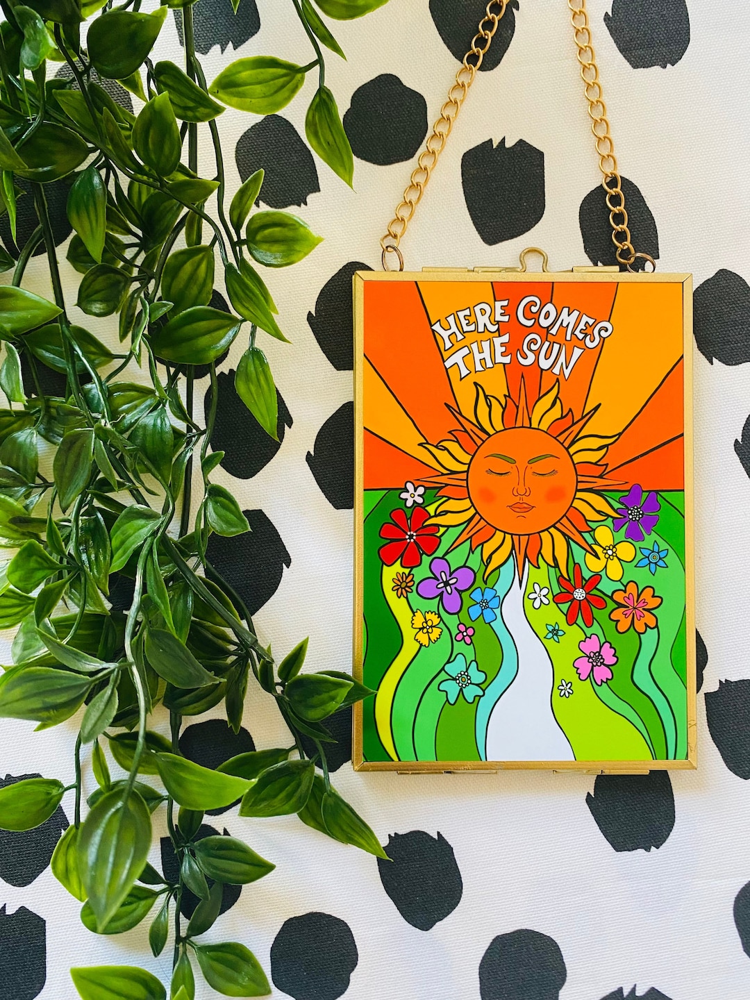 The Beatles Here Comes the Sun Art Print | Retro Wall Art | Lyrics ...