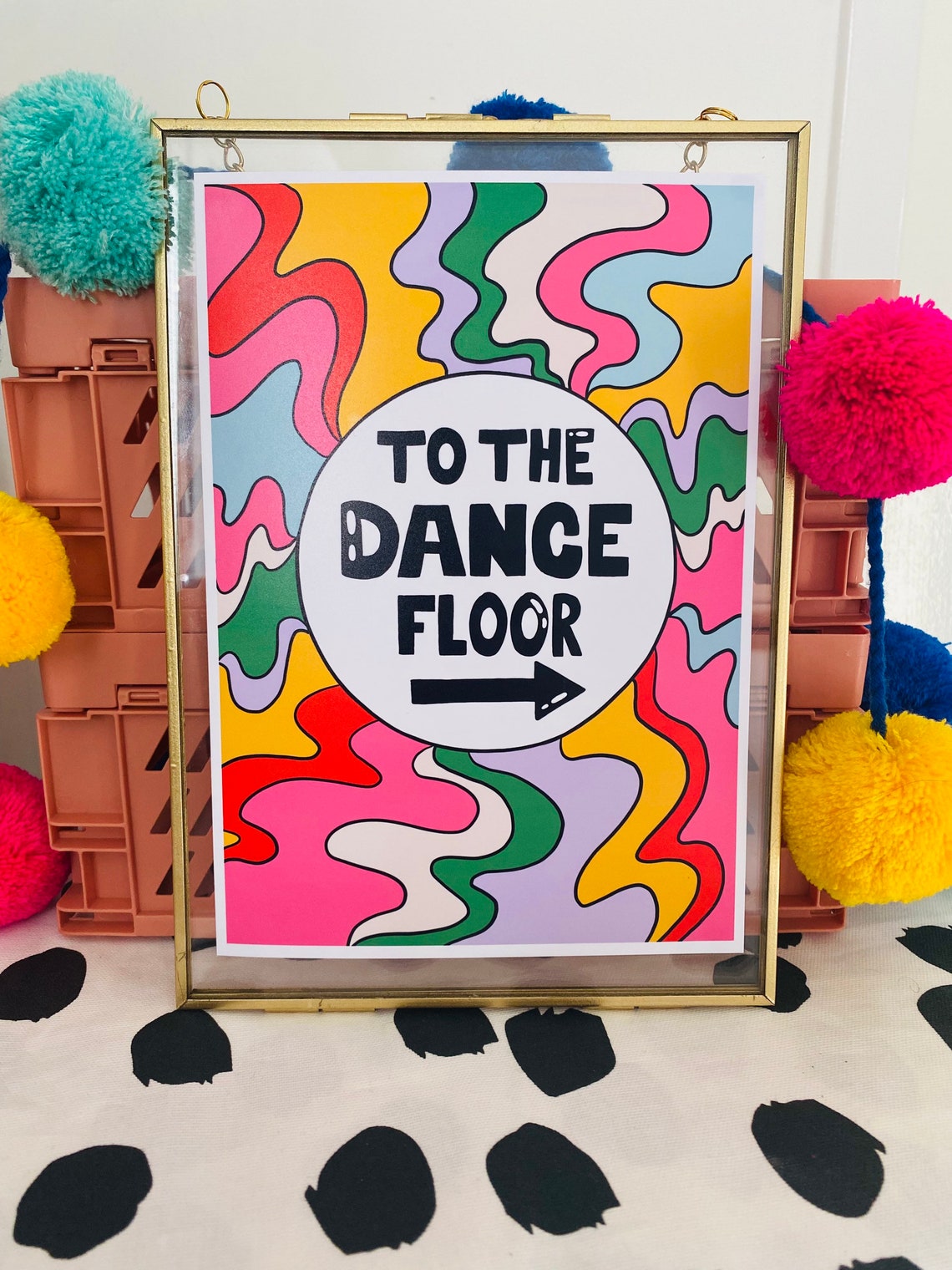 To the Dance Floor Funky Art Print, Retro, 70s, Fun Disco Party Decor ...
