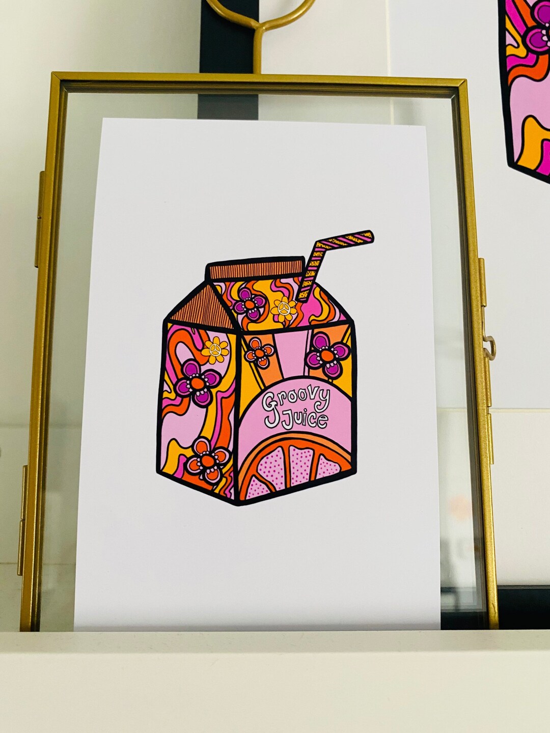 Groovy Juice Retro Wall Art, 70’s, 60’s Style, Flower Power, Fun ...