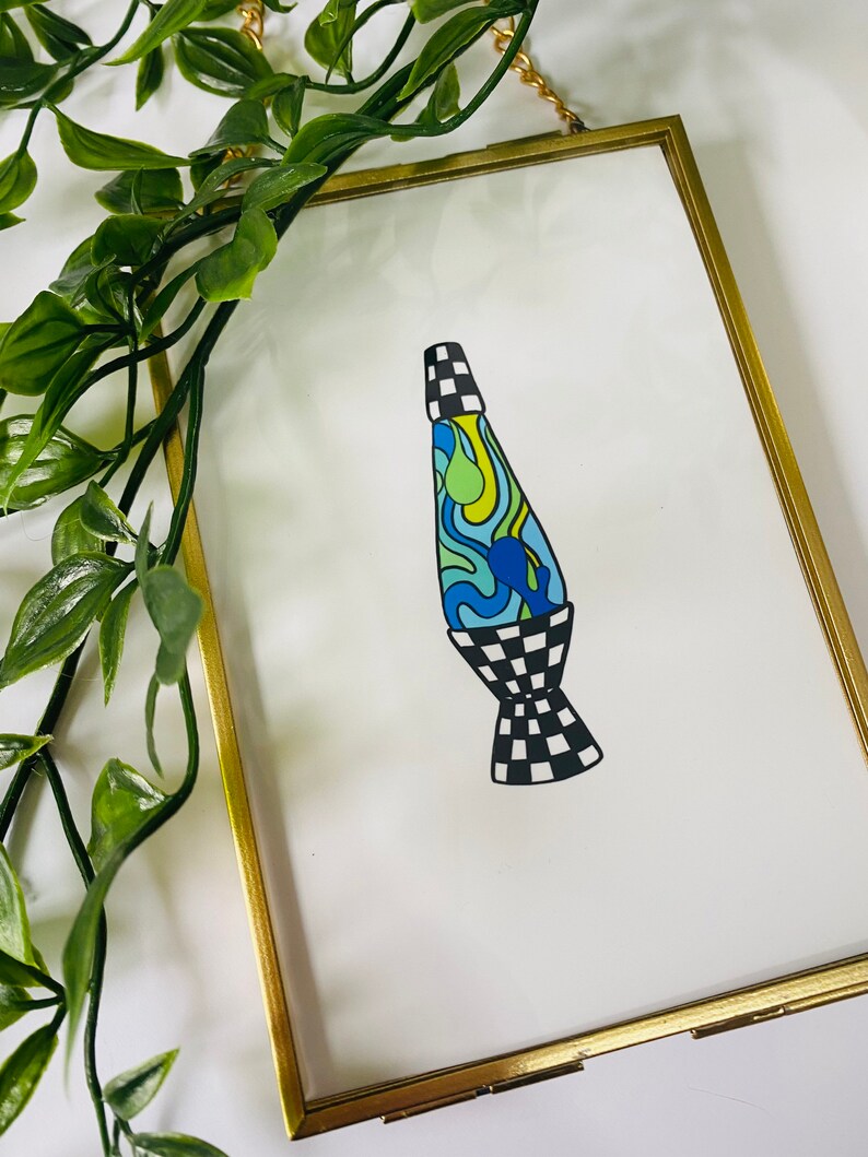 Trippy Checkerboard Lava Lamp Art Print Punk Pop Art Skater | Etsy Canada