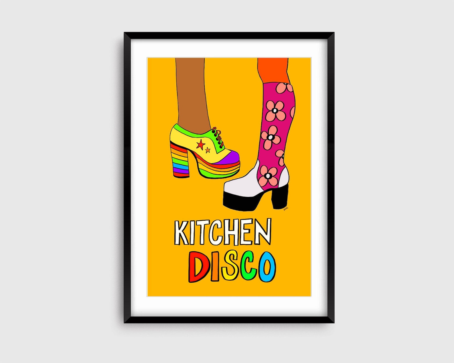 Kitchen Disco Wall Art Print Kitchen Prints Retro Prints | Etsy